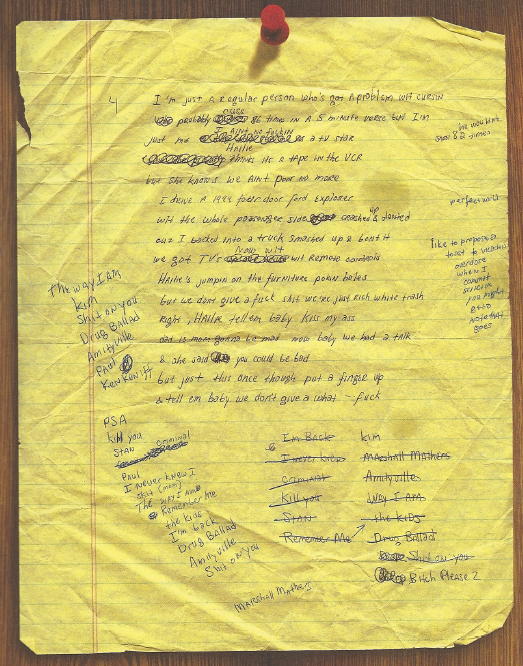 Capítulo Extra: Notas de Eminem. Eminem habla sobre sus canciones. | by ...