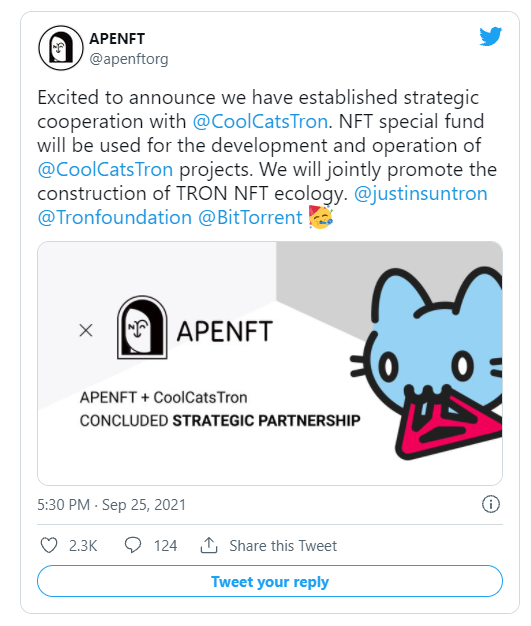 APENFT Partners Up With Tron-Based Cool Cats | by TronBul | Medium