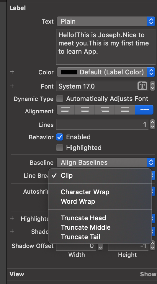 顯示文字的 UILabel. Line Break | by 茆閔智 | 彼得潘的 Swift iOS App 開發教室 | Medium