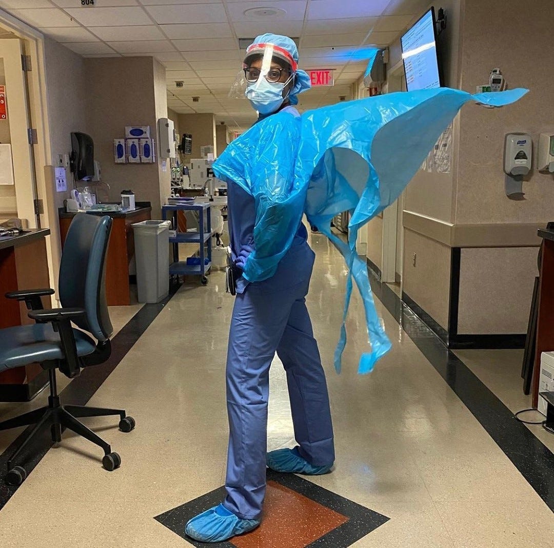Not all heroes wear capes — but this nurse sure does: “Strong, powerful ...