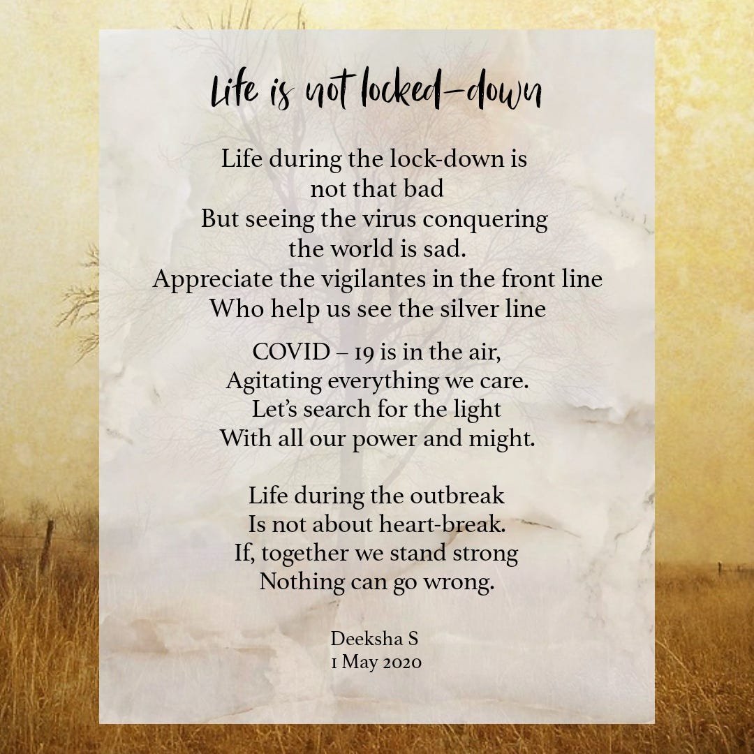 Life is not locked down — Poem. Life during the lock-down is not that ...