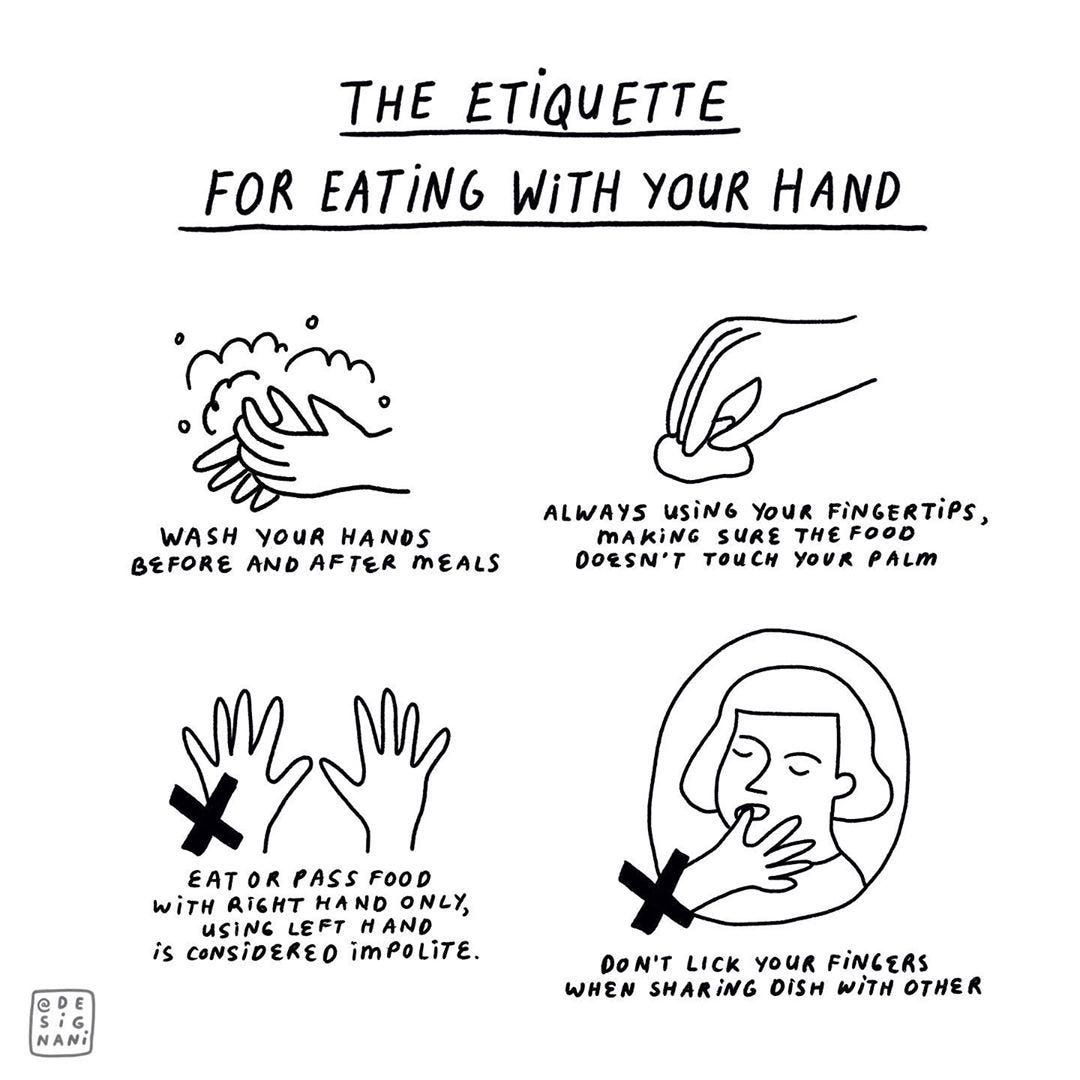 The etiquette for eating with your hand | by Nani Puspasari | Medium