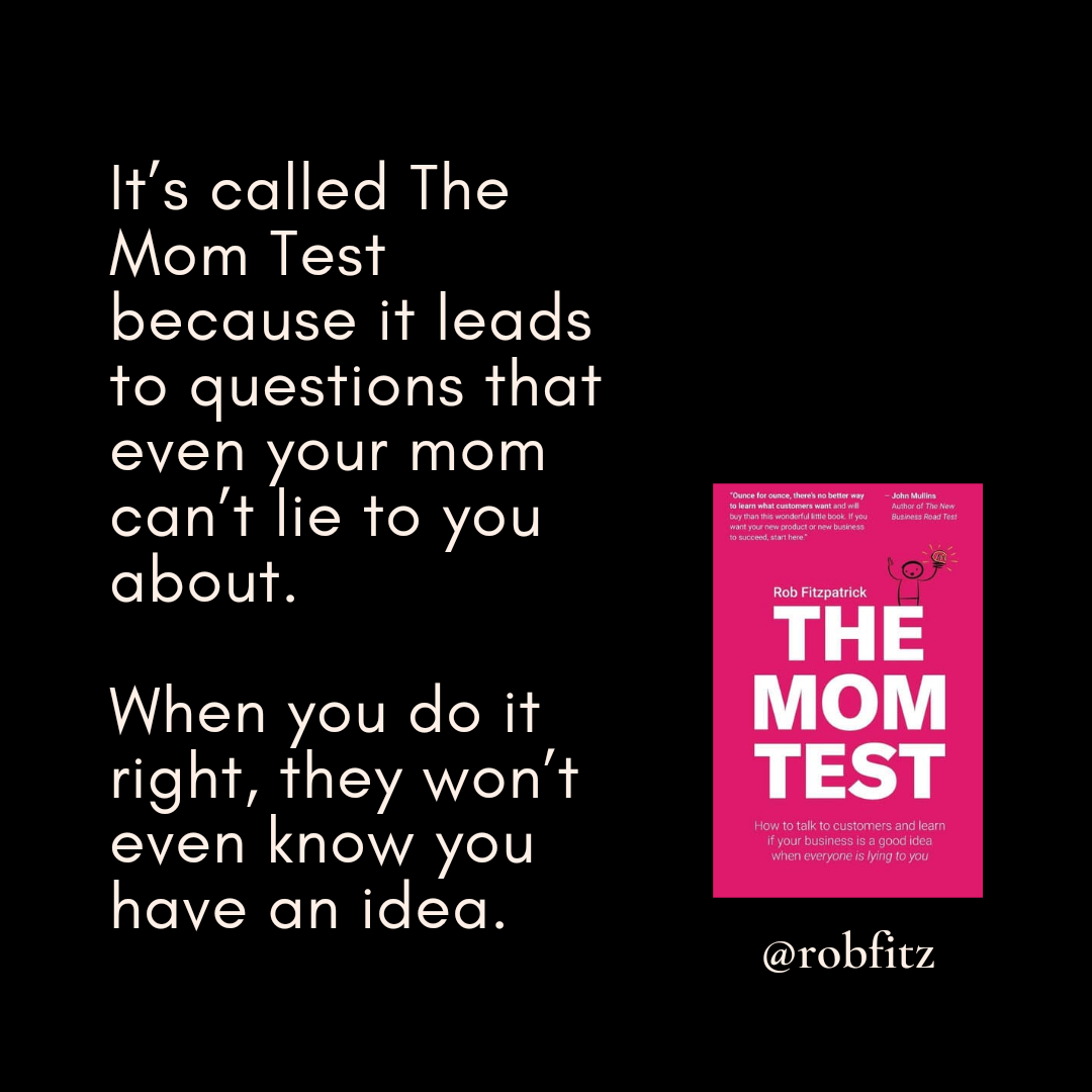 💡 What I learned from The Mom Test by Rob Fitzpatrick - Jon Jackson ...