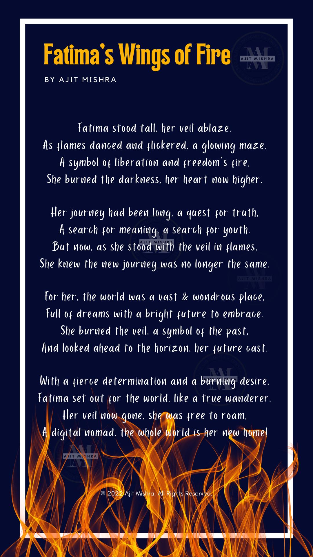 Fatima’s Wings of Fire - Pens & Poems - Medium