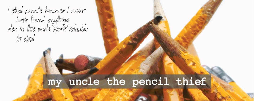 My uncle the pencil thief. In April of 2015, Keith Franklin lost… | by ...