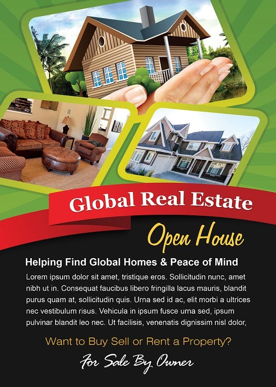 Open House Flyer Design — Green Theme (Photoshop Version) | by Barrett ...