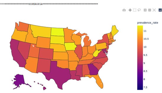 Creating a Choropleth Map of the US Eye Diseases Prevalence Rates by ...