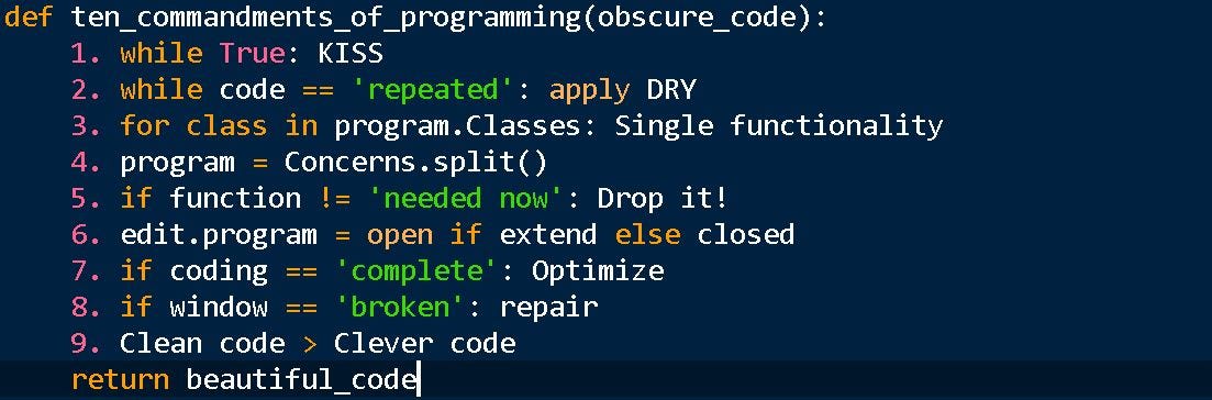 The Ten Commandments Of Programming By Arpit Omprakash Byte Sized Code Medium 7382