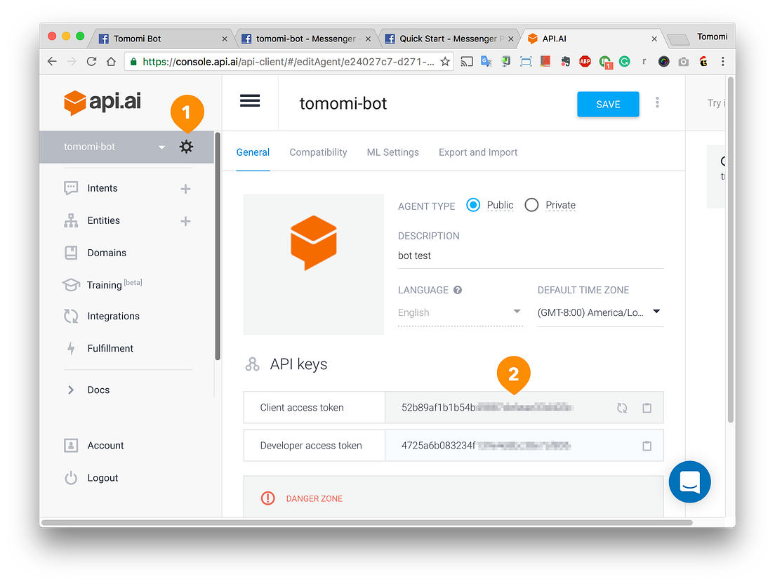 Creating a Simple Facebook Messenger AI Bot with API.ai in Node.js | by Tomomi Imura | Dev Tutorials