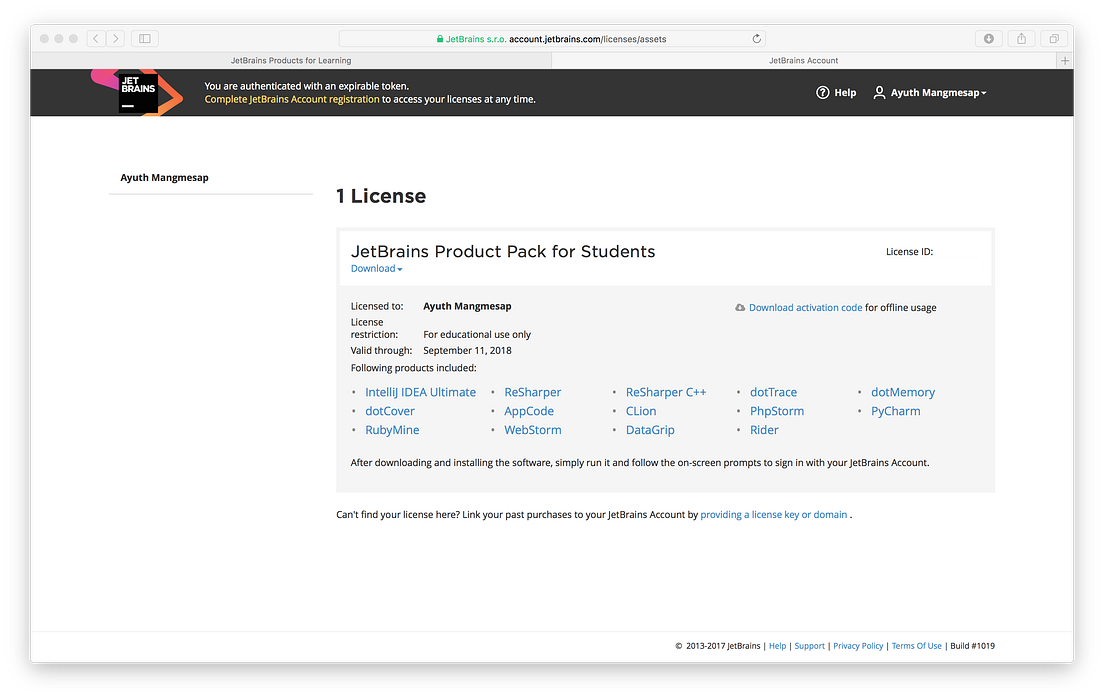 ใช้สิทธิ Student เพื่อรับ License Jetbrains’s Tools FREE! ไม่เกิน 1 ...