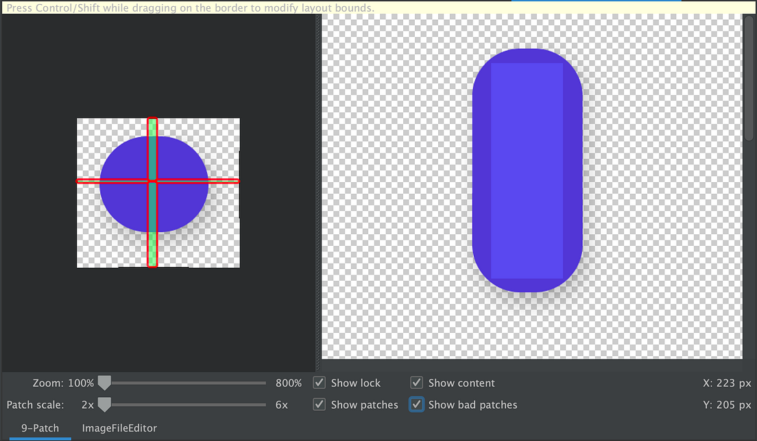 Create resizable bitmaps (9-Patch files) | by Dipen Jansari | FloBiz Blog | Medium