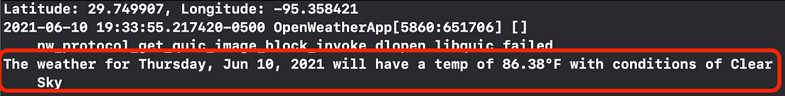 Fetch data from an API endpoint using URLSession and CoreLocation ...