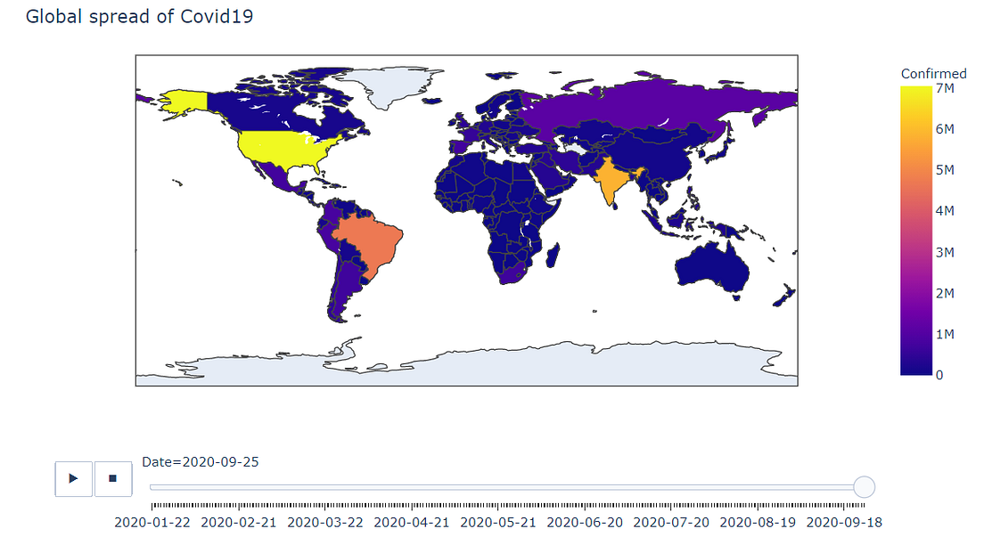 Analyze global COVID 19 data with Choropleth maps | by Mythili Krishnan ...