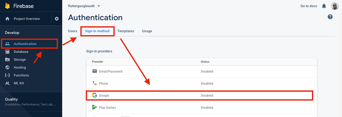 Authenticate with a Gmail Account in your Flutter apps using Firebase Authentication | by Roman ...