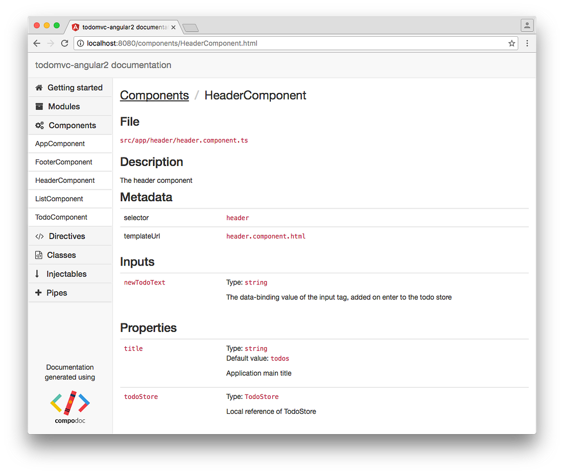 Compodoc — Documentation tool for Angular applications | by Vincent Ogloblinsky | Vincent ...