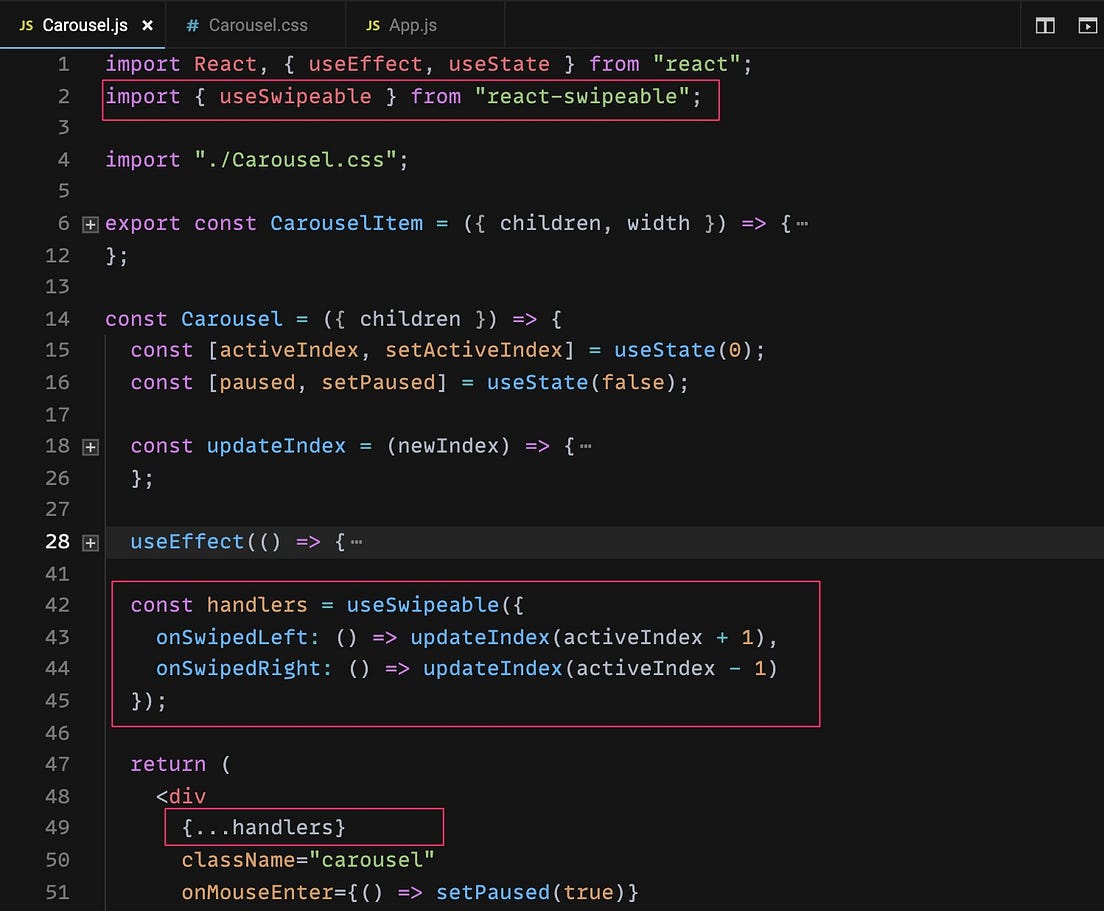 How to create the responsive and swipeable Carousel — Slider component ...
