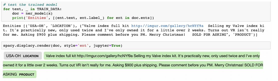 Building a custom Named Entity Recognition model using SpaCy | by Eric Landstein | The Startup ...
