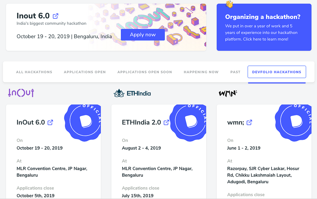 Online Hackathons come to Devfolio! | by Yashwanth S Prabhu | Devfolio ...