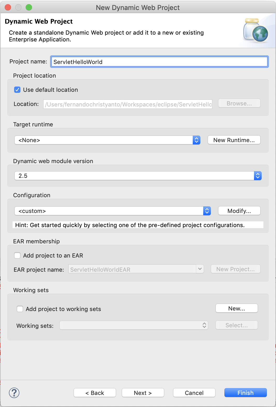Create And Run Java Servlet Web App 2 5 Using Eclipse