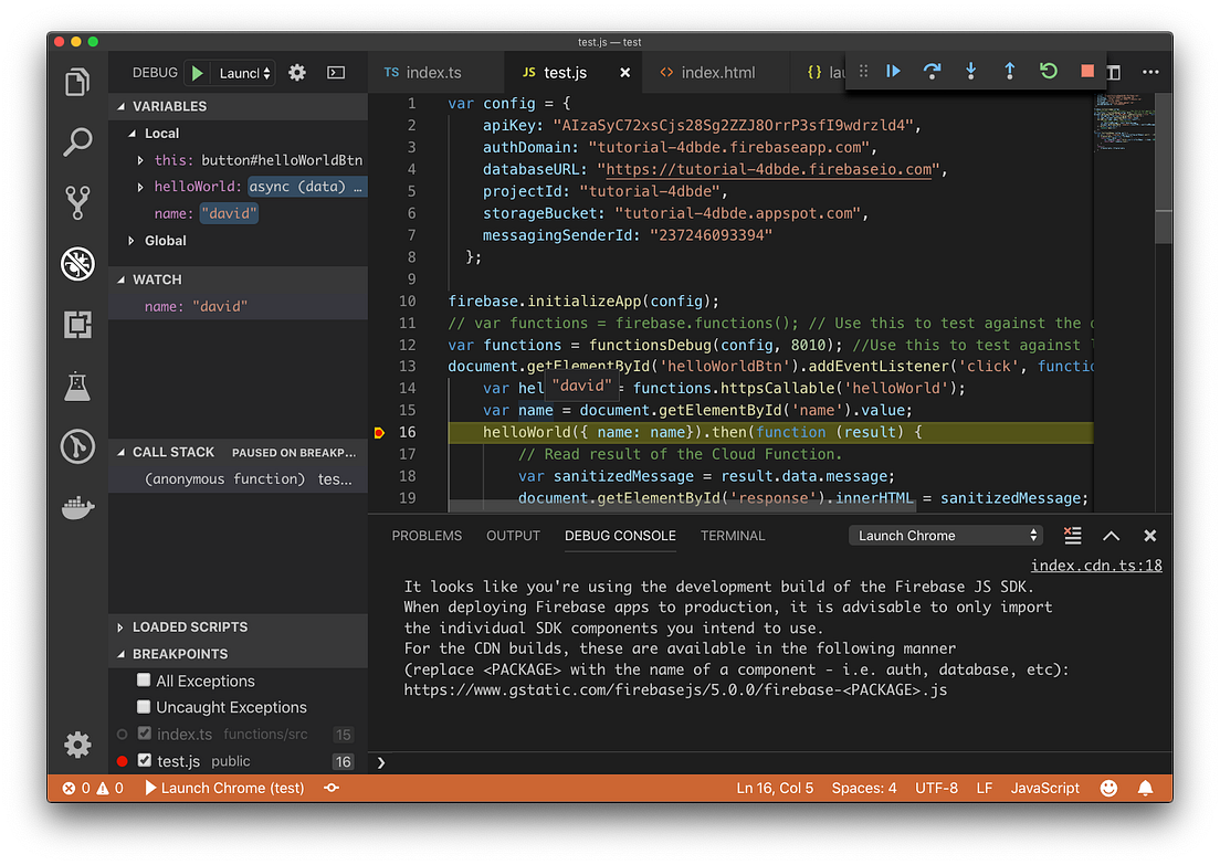 Build and Debug Firebase Functions in VSCode | by David | Medium