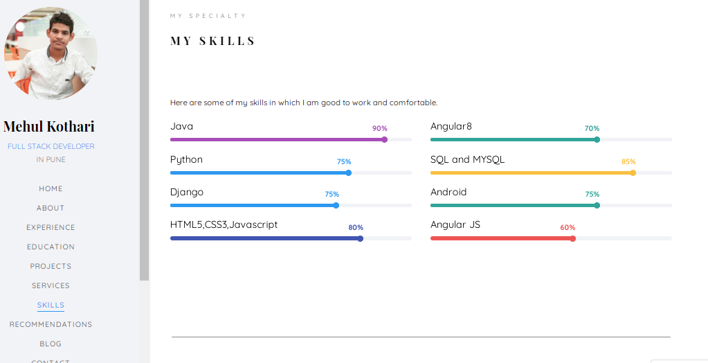 Personal Portfolio Using Angular 8 and Bootstrap | by Mehul Kothari ...