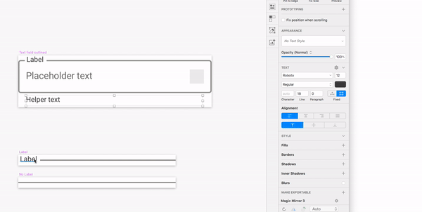 Create Material design’s Outlined Text Field with Nested Symbols, Layer and Text Styles in ...