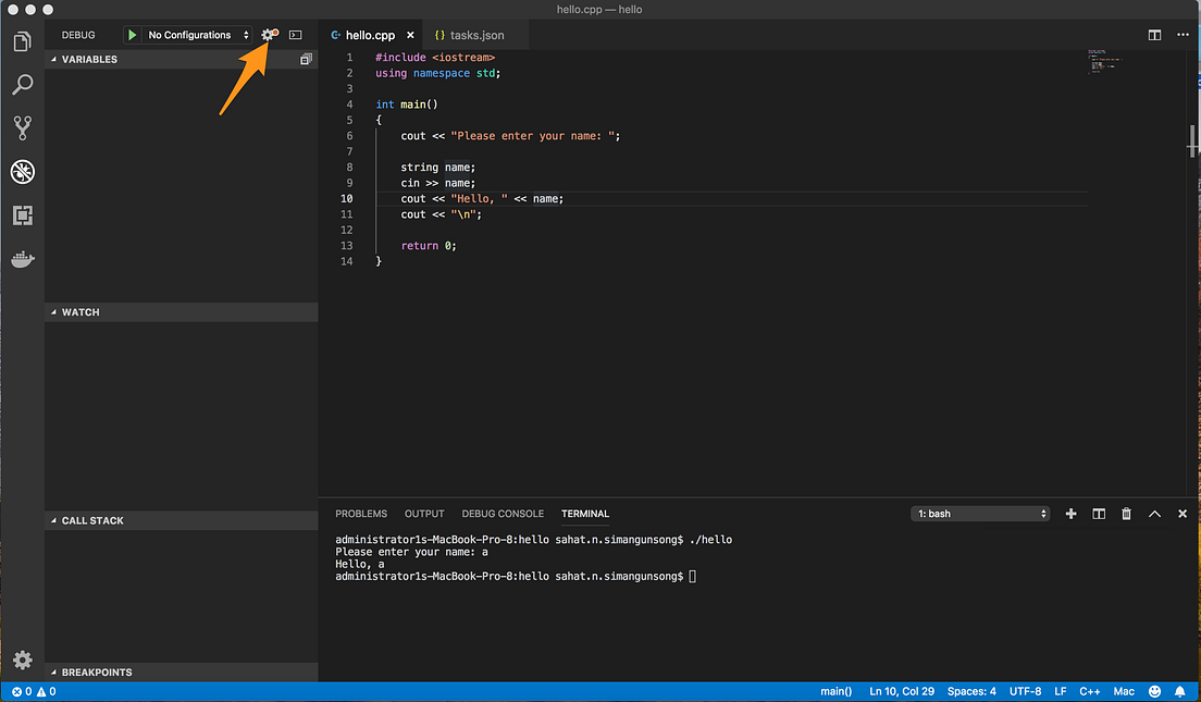 Build and Debug C++ on Visual Studio Code for Mac | by Sahat Nicholas ...