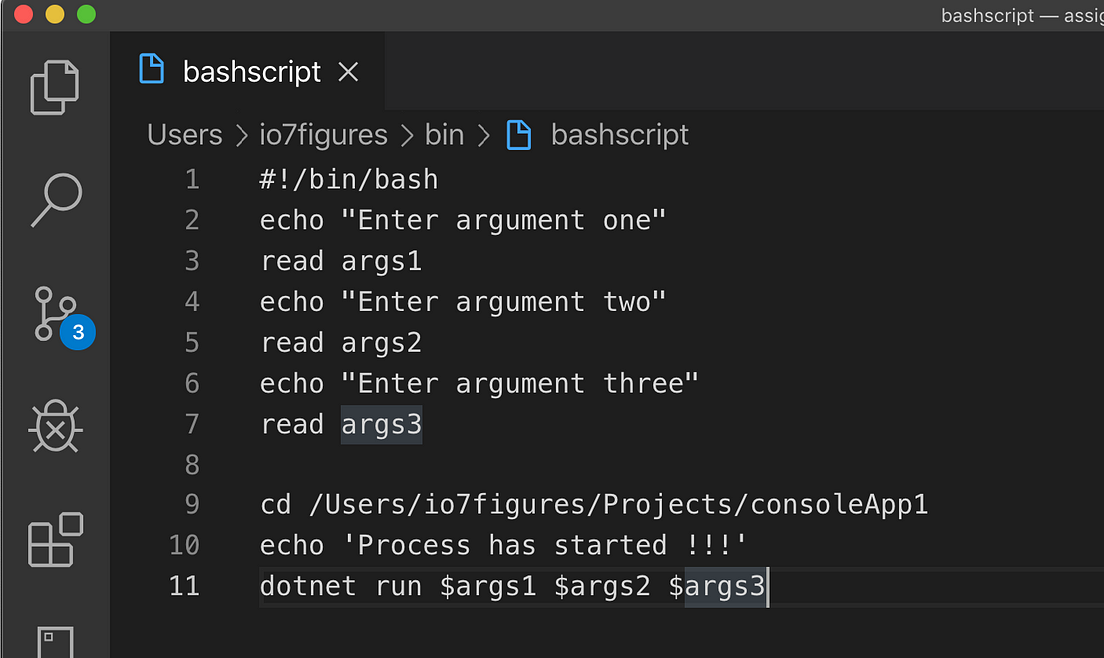 Using Bash Script To Execute A Dotnet Core Application
