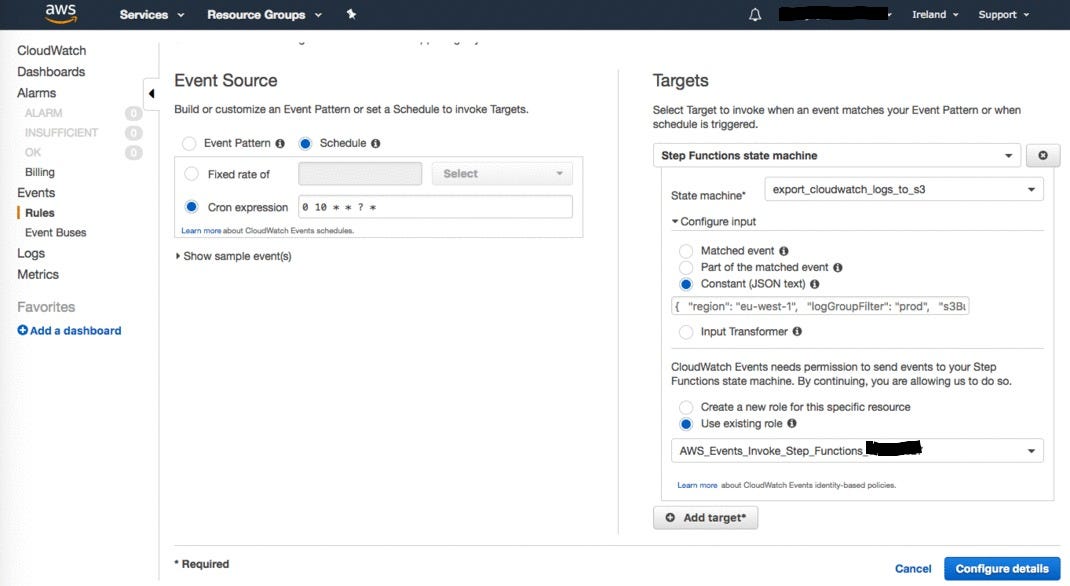 Exporting of AWS CloudWatch logs to S3 using Automation | by Parag ...