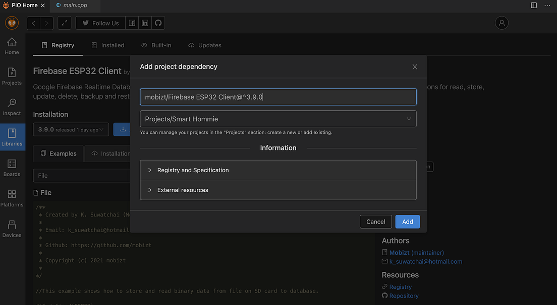 Getting started with ESP32 and Firebase | by Fabrice Beya | Firebase Developers | Medium