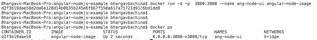 Dockerizing Angular App With Nodejs Backend By Bhargav