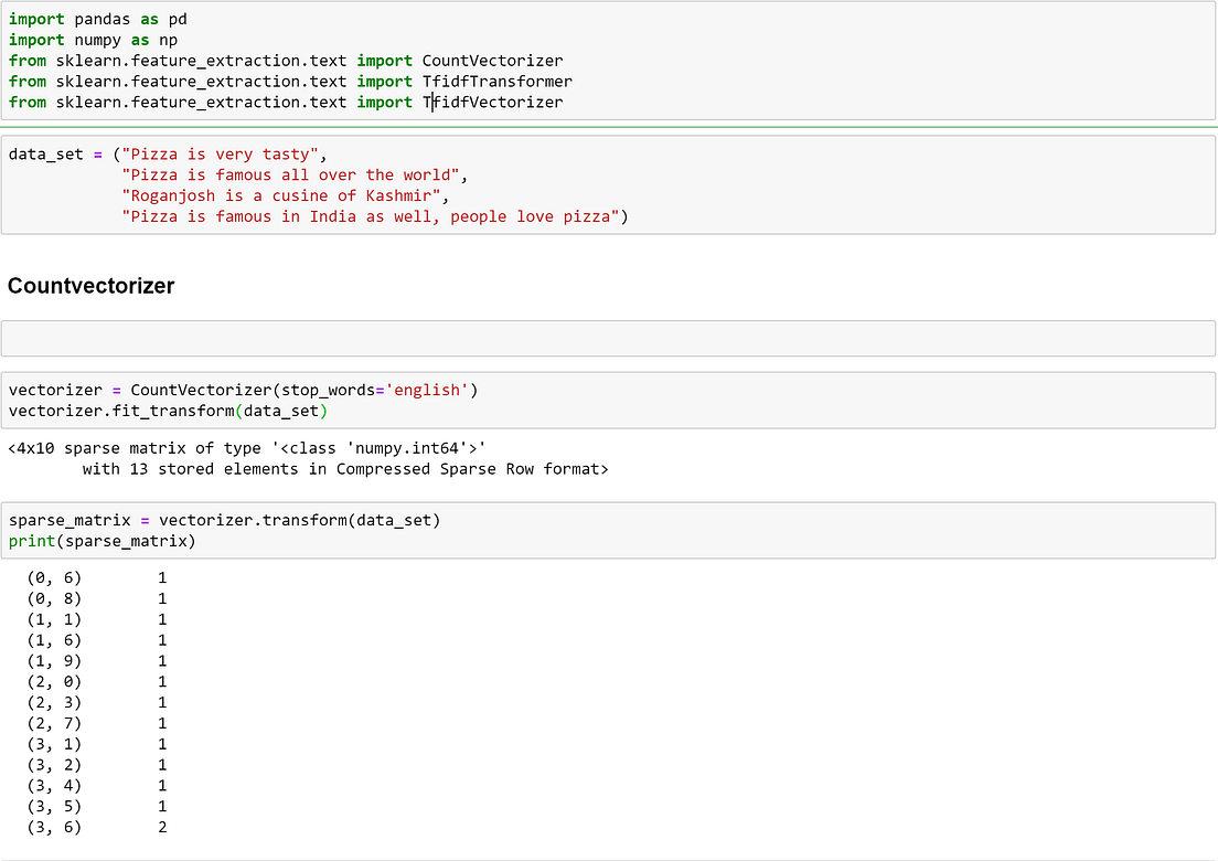 Understanding CountVectorizer, Tfidftransformer & Tfidfvectorizer with ...
