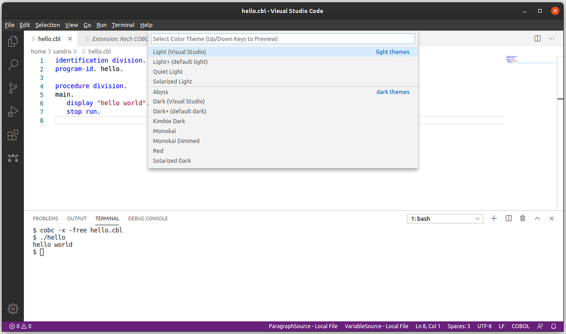 Programando em COBOL no Visual Studio Code | by Sandro Silveira | Medium