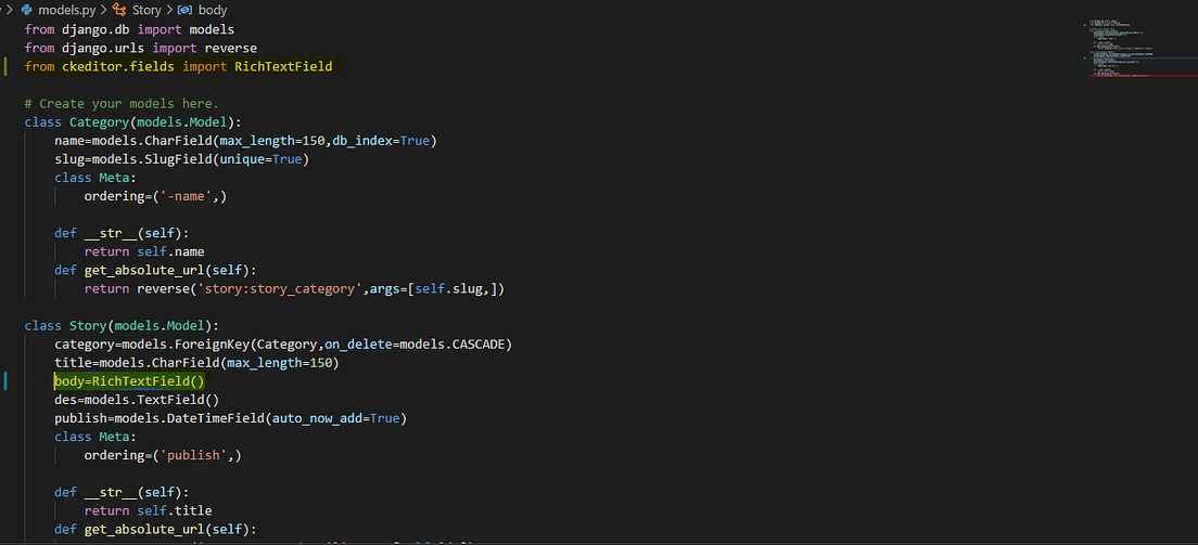 Add a django-ckeditor to your django admin and use it as a TextField ...