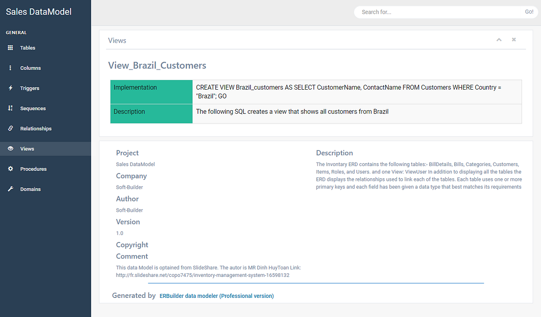 Database documentation with ERBuilder | Analytics Vidhya