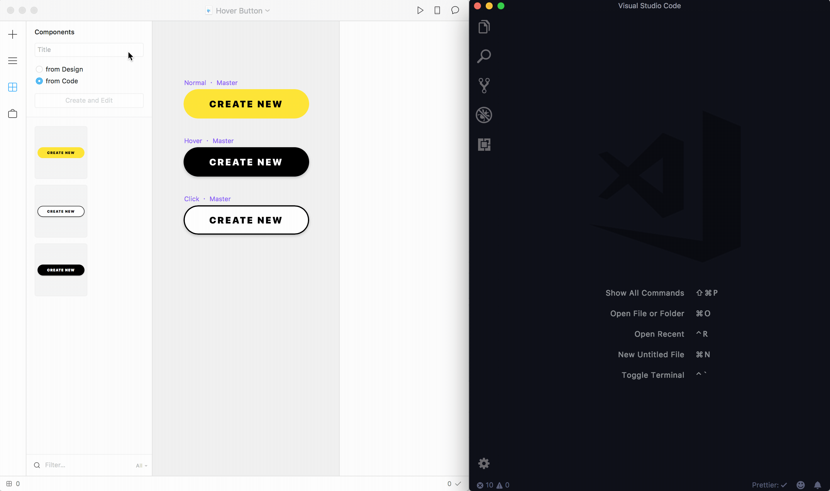 Hover Button with Design Components in Framer X. | by Brett Bertola ...