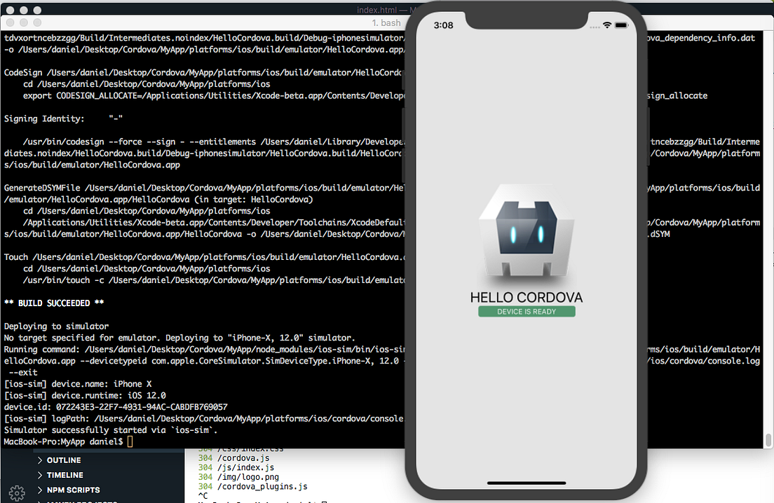 [Apache Cordova]實作第一個Hello Cordova，並且同時build到Web、iOS | by Daniel Yu | Medium