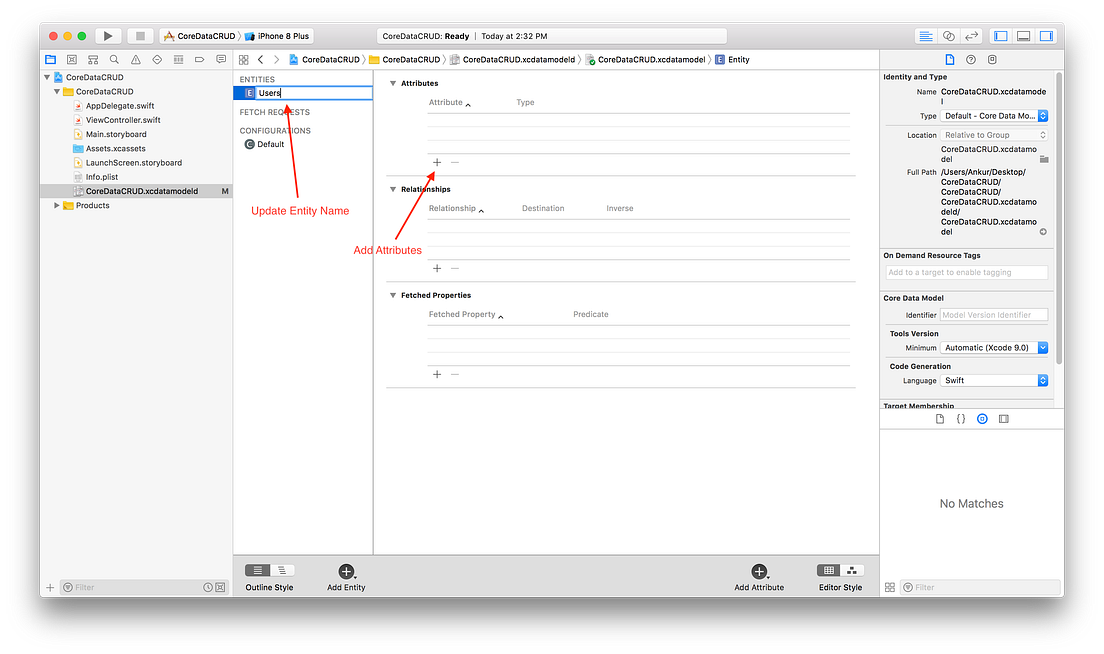 Core Data (CRUD) with Swift 4.2 for Beginners | by Ankur Vekariya | Medium