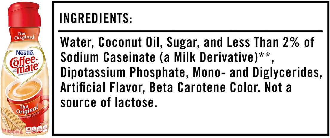What’s in This?: Coffee-Mate. All eight ingredients in this… | by Ian ...