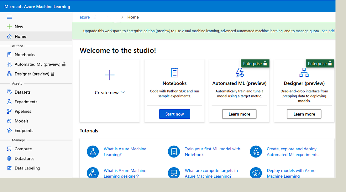 Azure Machine Learning Service Part-1: Creating Workspace | by Kalyan ...