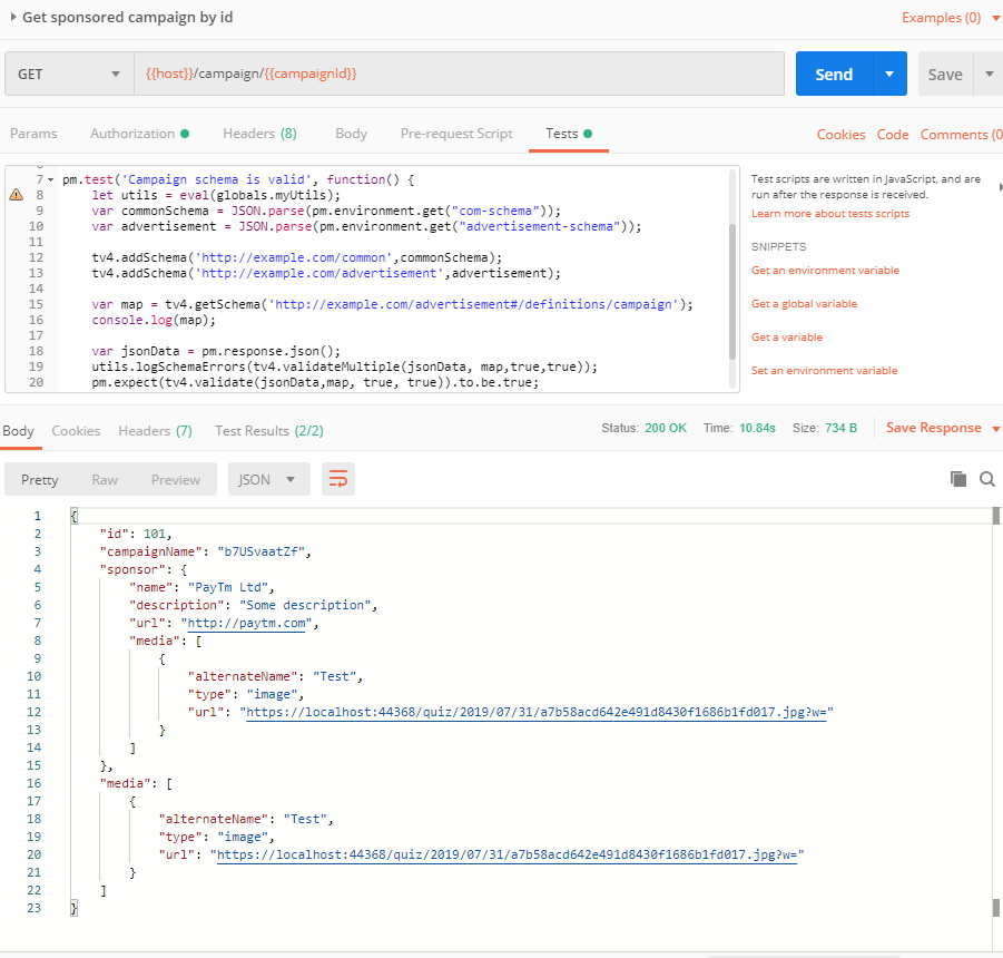Json Schema Validation In Postman Using External Json Files By