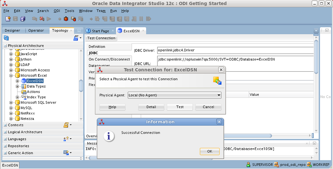 Using the Oracle Data Integrator (ODI) 12.2.1 with Microsoft Excel Data, via the OpenLink JDBC ...
