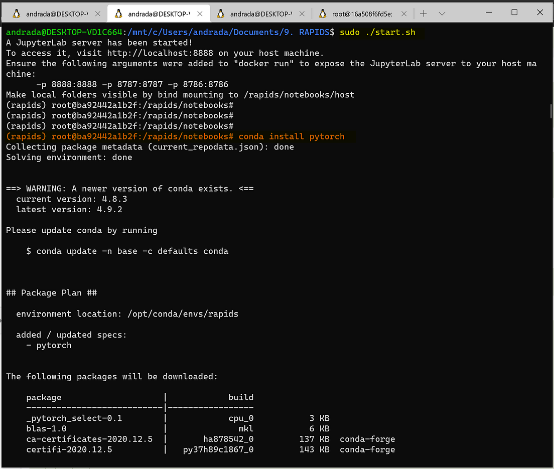 How to Install and Use RAPIDS on your Windows Workstation | by Andrada ...