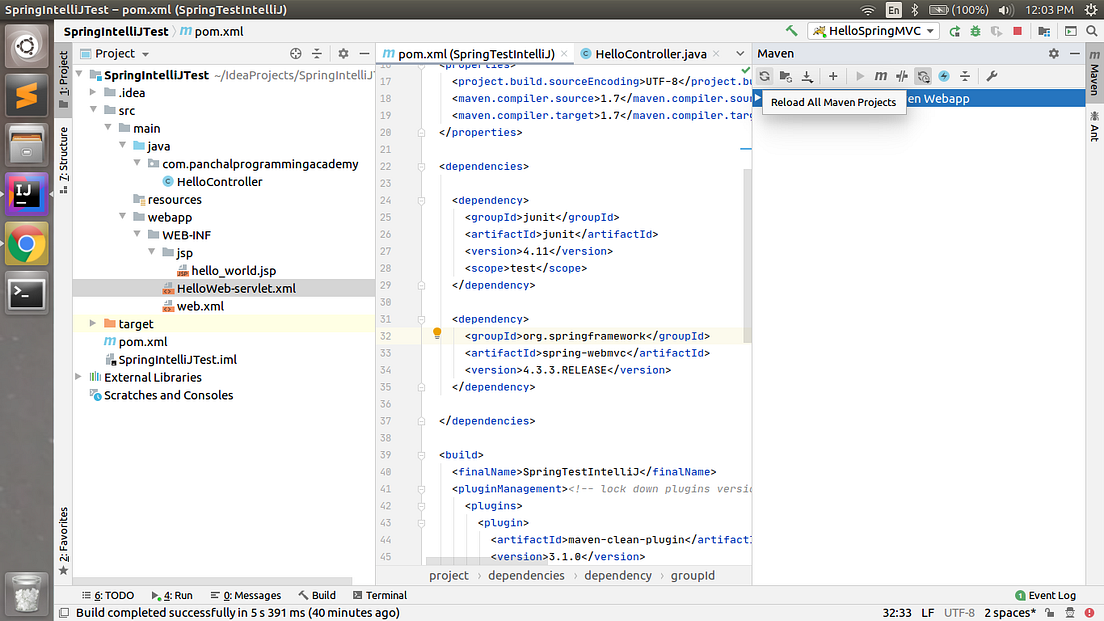 Create a Spring MVC project with maven and IntelliJ IDEA Community ...