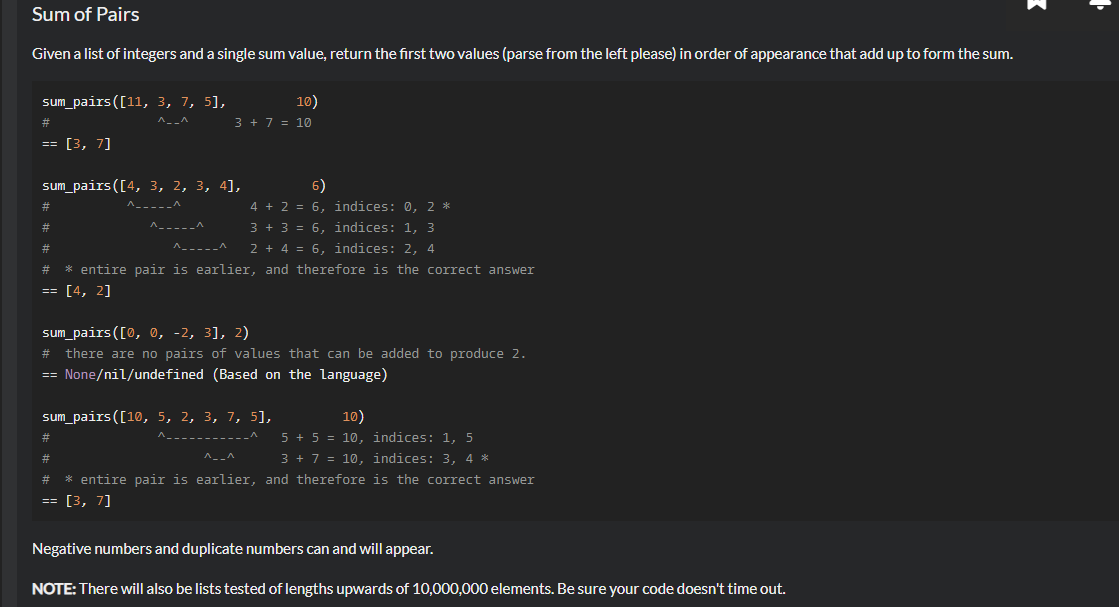 Solving a coding challenge. The picture you see up there is a Kata ...