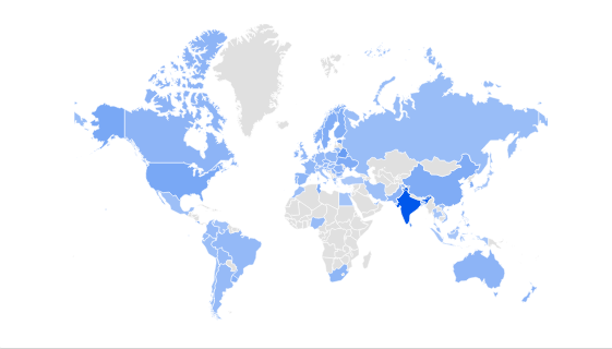 JavaScript search trends - hello JS