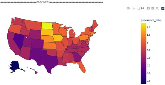 Creating a Choropleth Map of the US Eye Diseases Prevalence Rates by ...