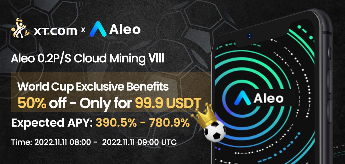 XTStarter Launchpad Launching ALEOCLOUDMINING Subscription VIII | by XT.com | Nov, 2022 | Medium