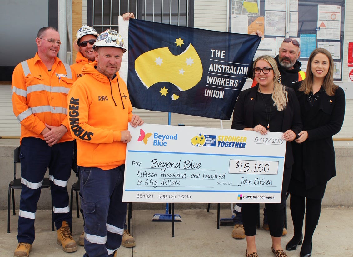 West Gate Tunnel Project AWU Members raise $15,000 for Beyond Blue | by ...