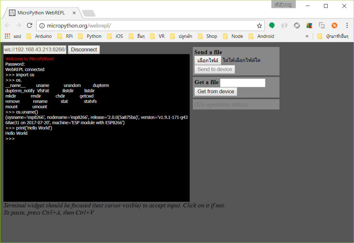 MicroPython File System กับ WebREPL | by Sittipong Jansorn | Medium